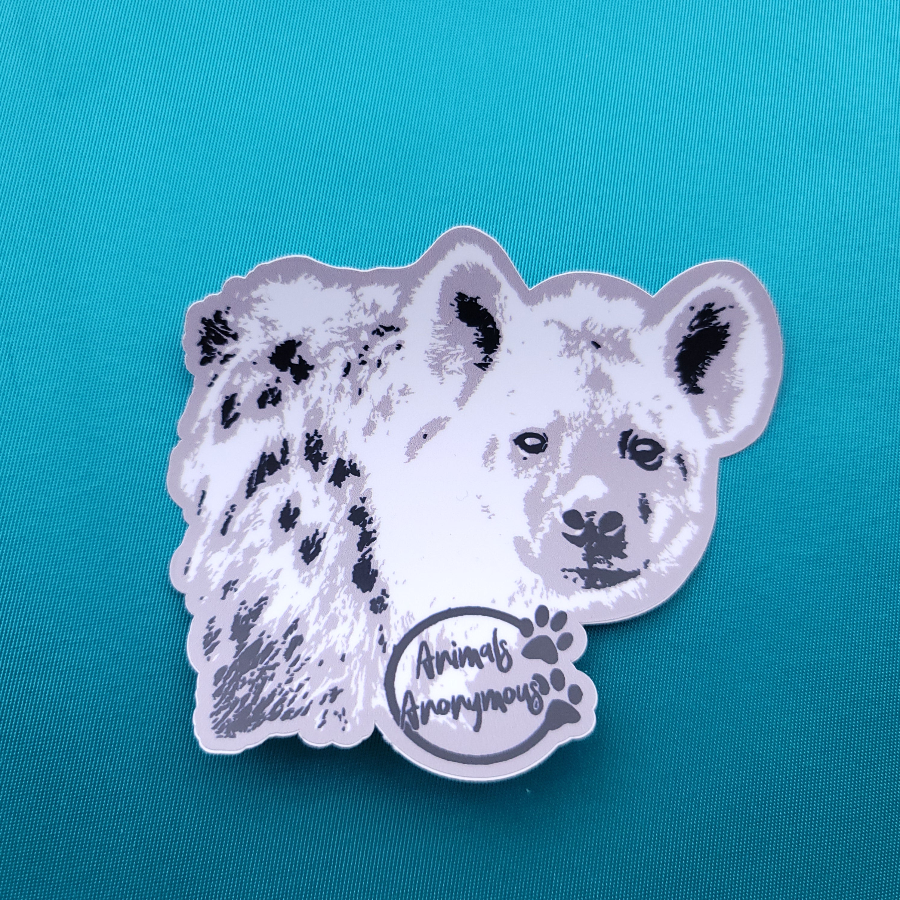 Hyena Face - Sticker – Animals Anonymous Apparel