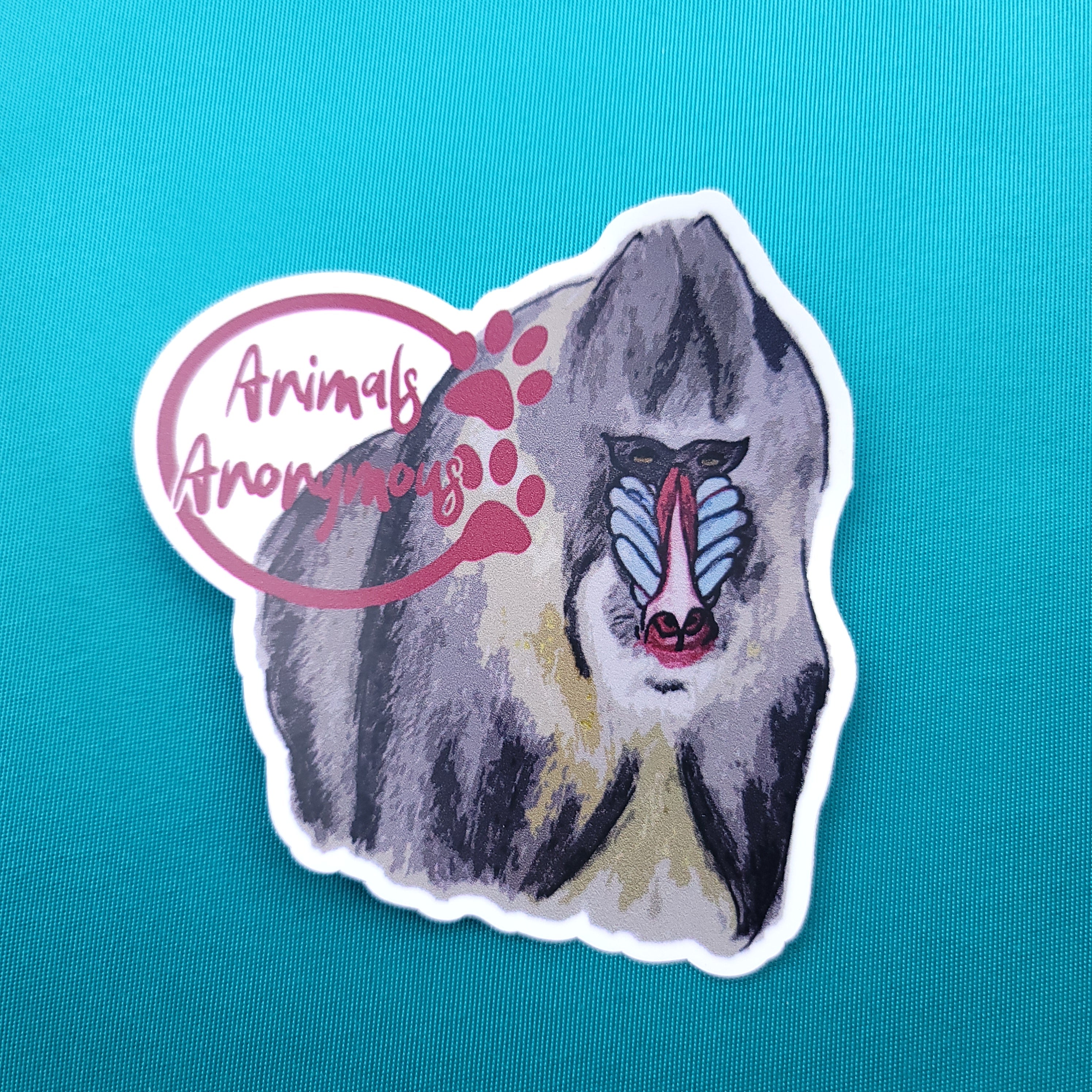 Mandrill Sketch - Sticker – Animals Anonymous Apparel